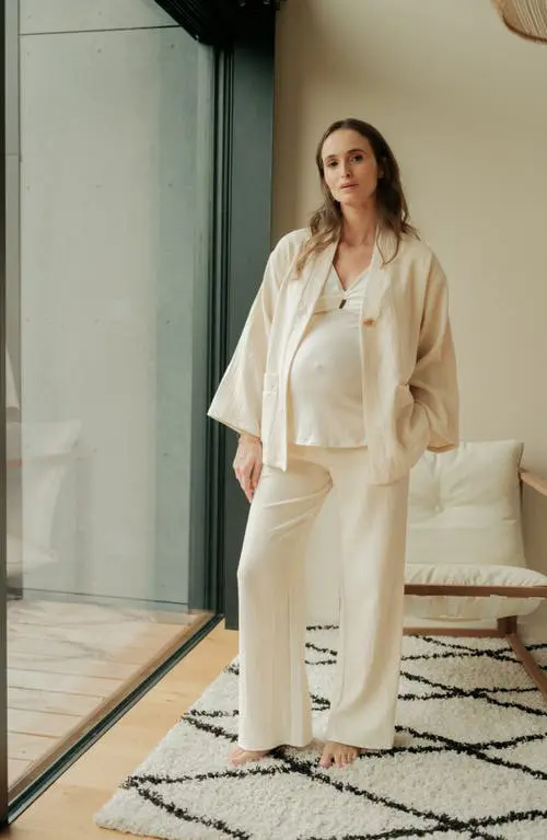 CACHE COEUR Maternity And Nursing Kimono Jacket - Natural