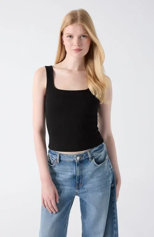 Guess Wren Cutout Rib Tank & Shrug - Black-black