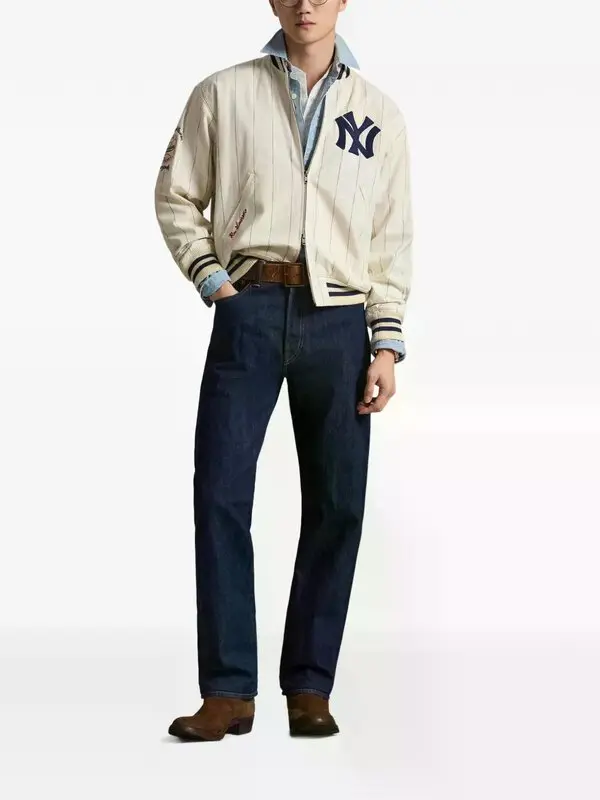 Polo Ralph Lauren X Yankees Striped Zip-up Bomber Jacket