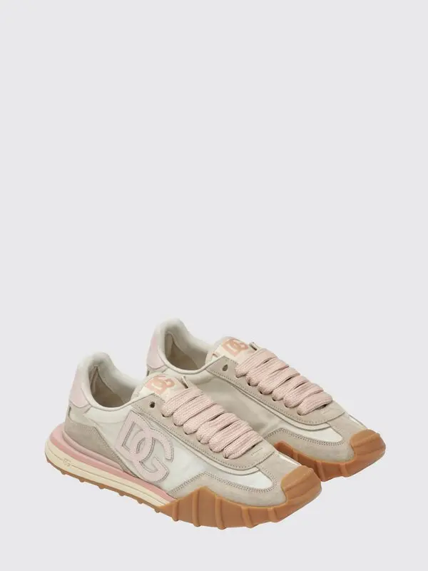 Dolce & Gabbana Dg Athletic Suede And Nylon Sneakers - Ivory
