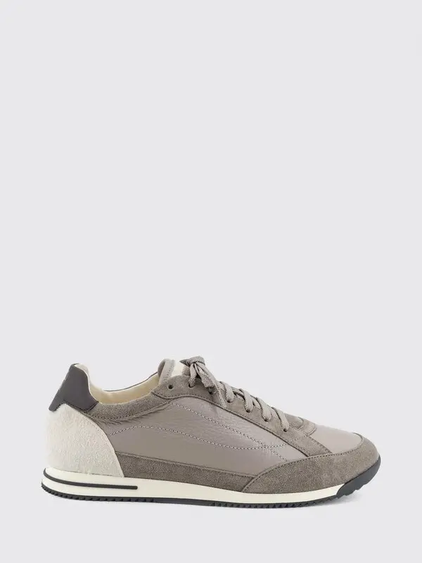 Brunello Cucinelli Leather Sneakers - Smoke Grey