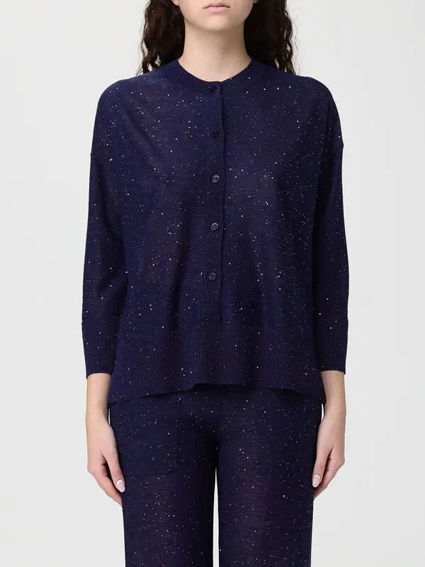 KANGRA Viscose Blend Cardigan - Blue