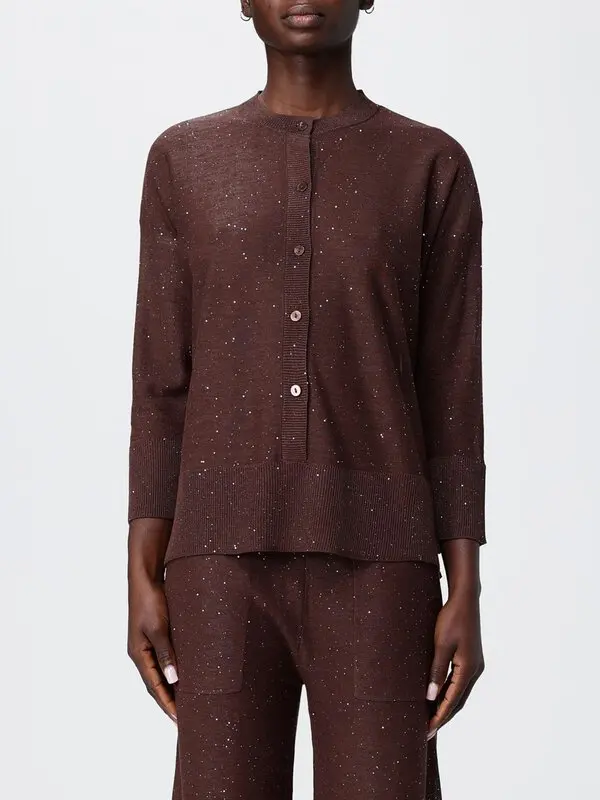 KANGRA Viscose Blend Cardigan - Cocoa