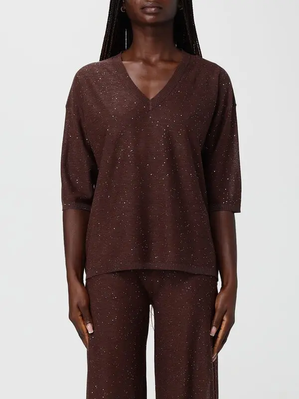 KANGRA Sequin Embellished Wide-leg Trousers - Cocoa