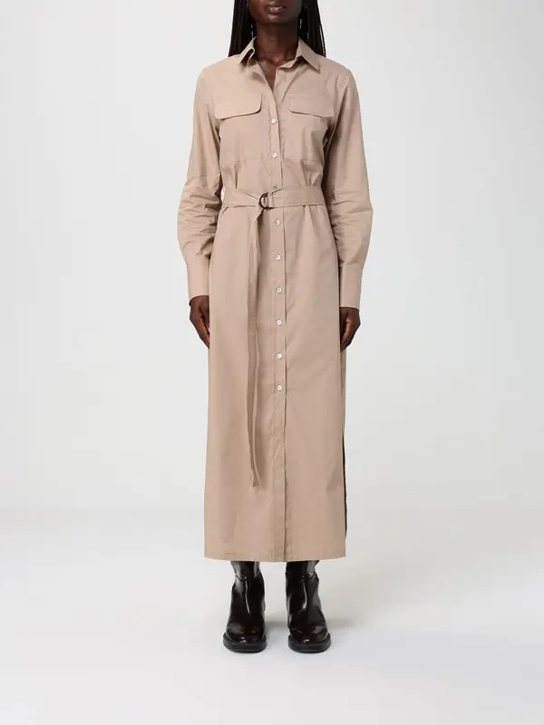 KANGRA Button-up Maxi Dress With Belt - Camel