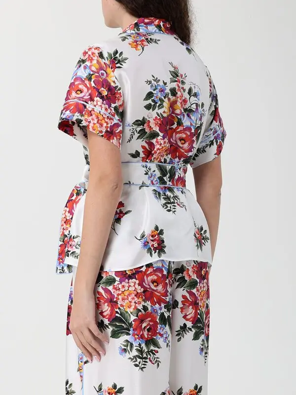 Dolce & Gabbana Floral Print Belted Shirt