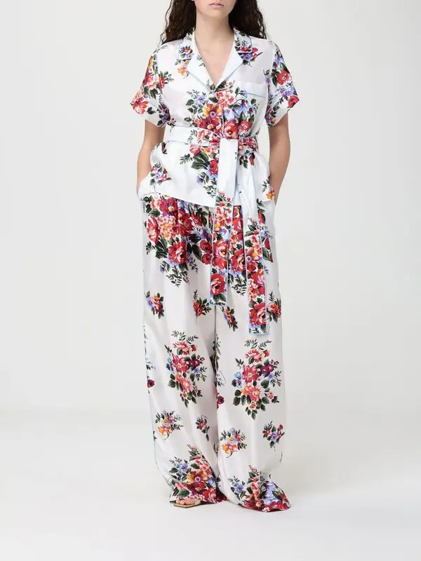 Dolce & Gabbana Floral Print Belted Shirt
