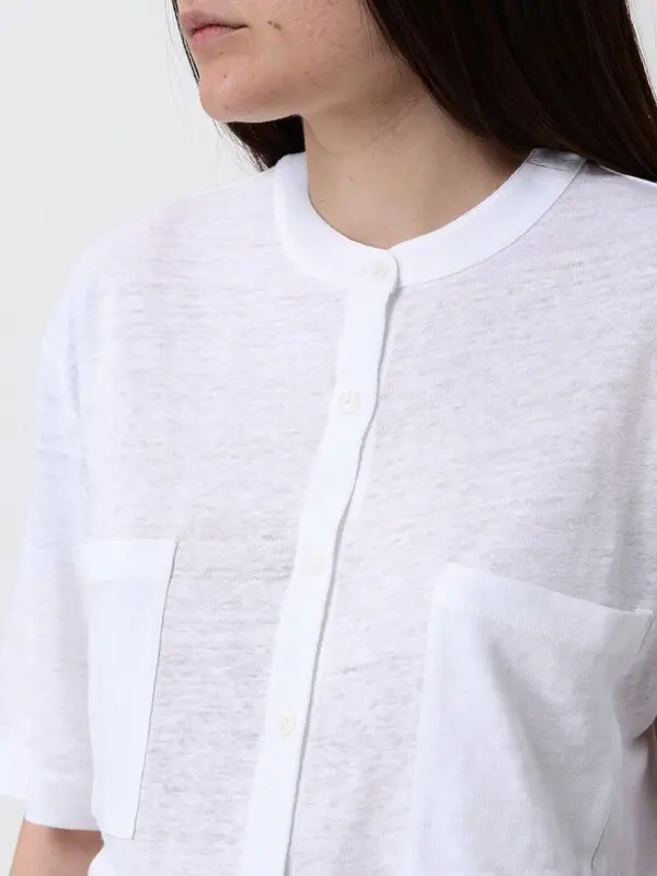 KANGRA Round Neck Pocketed Pullover - White