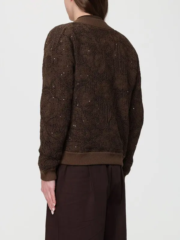 KANGRA Cotton Blend Sequined Bomber Cardigan