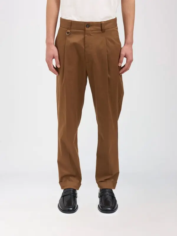 PAOLO PECORA Cotton Blend Trousers - Black