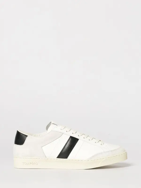 TOM FORD Leather And Suede Sneakers - White