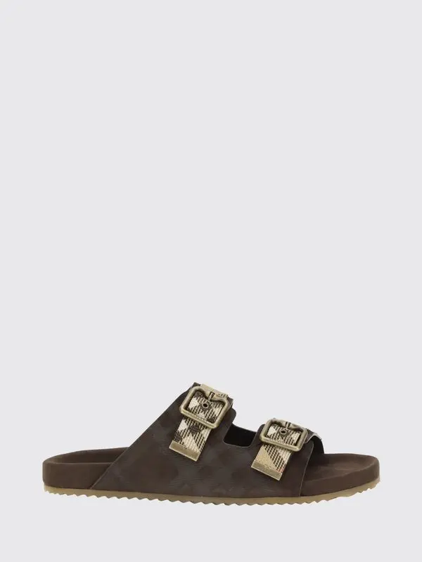 Burberry Check Embossed Nubuck Sandals - Beige
