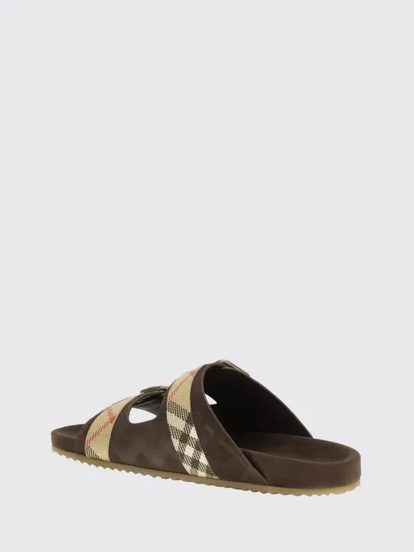 Burberry Check Embossed Nubuck Sandals - Beige