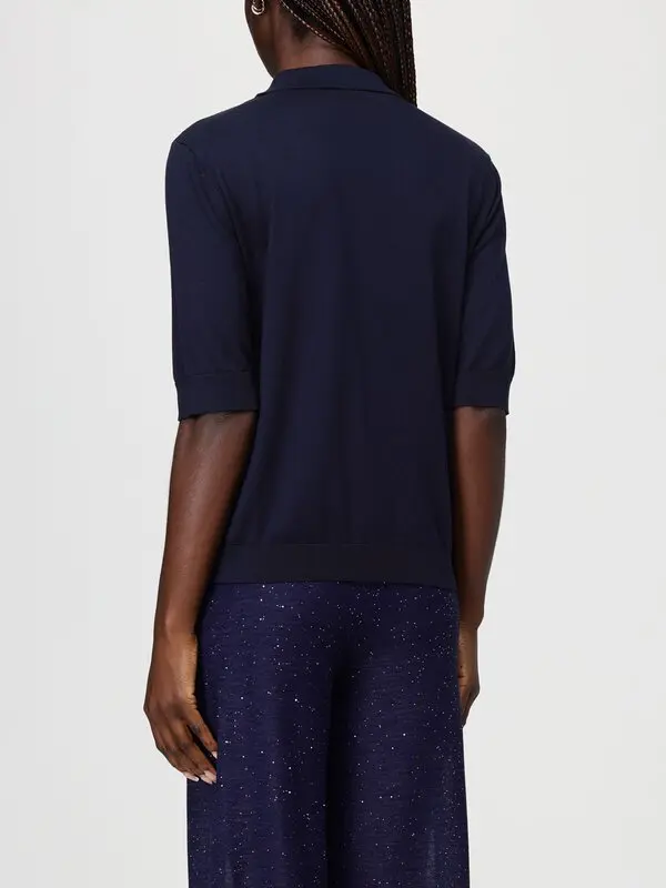 KANGRA Fine Knit Polo Sweater - Blue