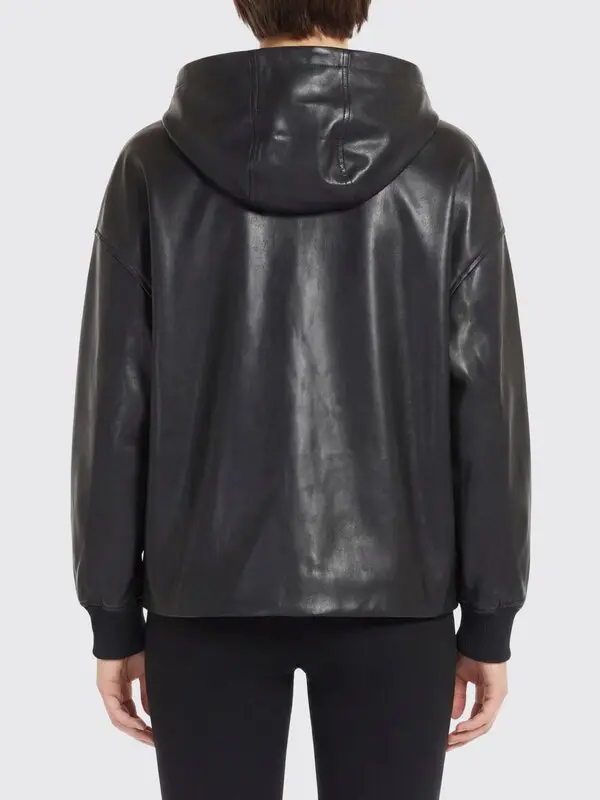 SEMICOUTURE Leather Zip-up Hoodie