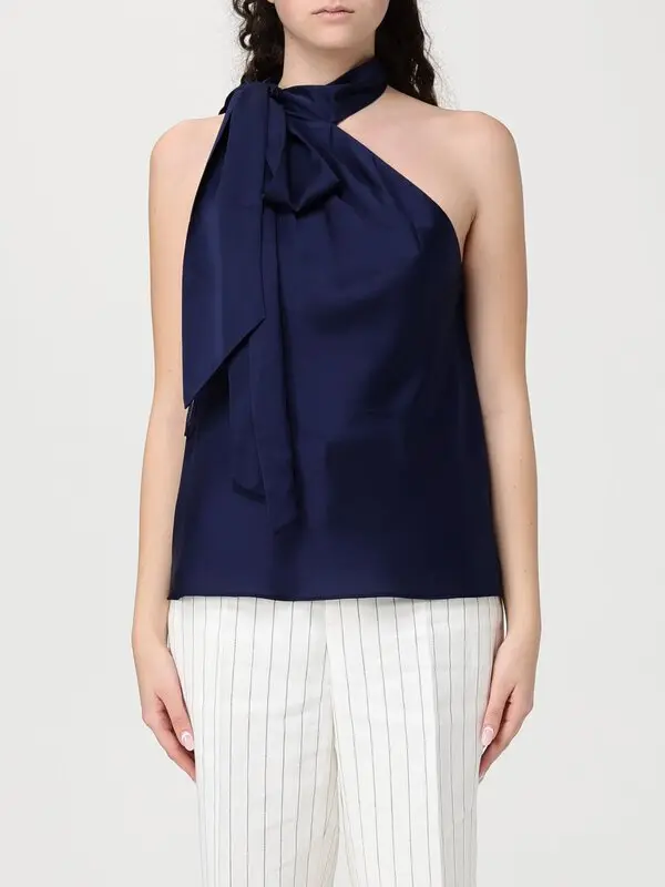 Ralph Lauren Asymmetrical Top With Bow Detail - Black