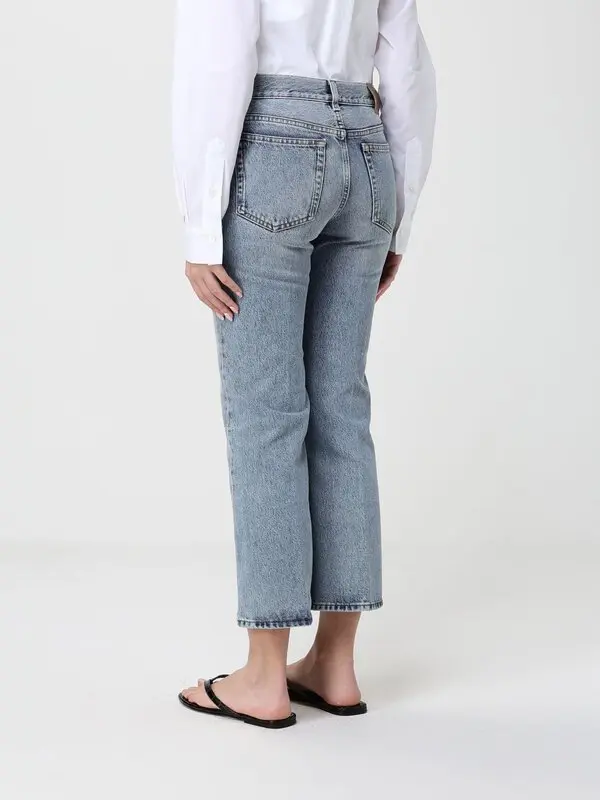 TOTEME Cropped Bleached Denim Jeans - Gnawed Blue