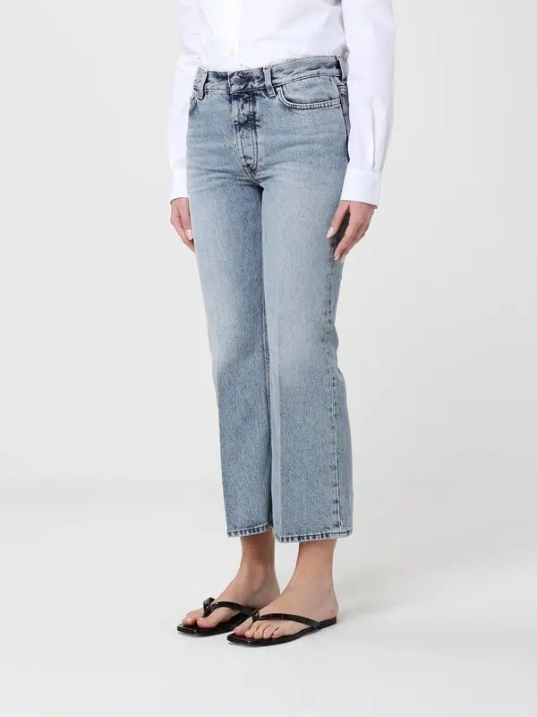 TOTEME Cropped Bleached Denim Jeans - Gnawed Blue