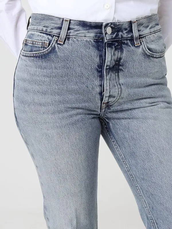 TOTEME Cropped Bleached Denim Jeans - Gnawed Blue