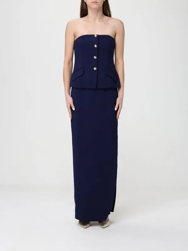 Ralph Lauren Strapless Gown With Peplum Detail