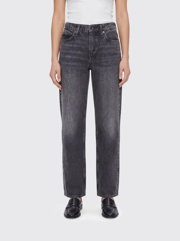 Rag & Bone Wash Straight Leg Jeans - Charcoal