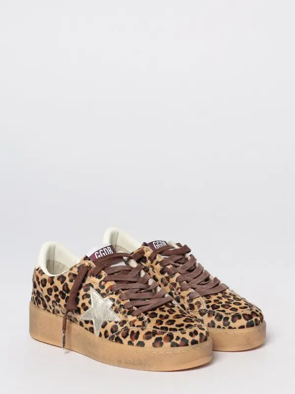 GOLDEN GOOSE Ball Star Pony Hair And Leather Sneakers With Distressed Platform