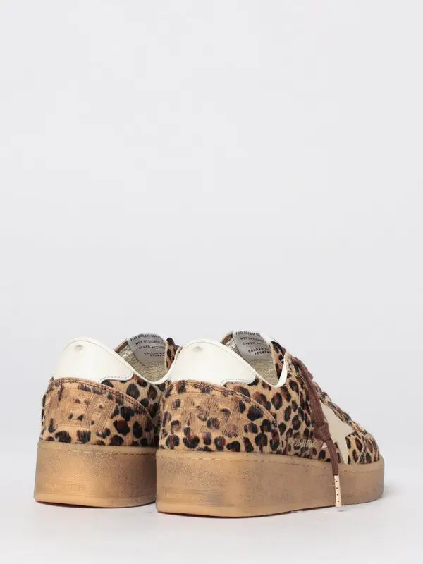 GOLDEN GOOSE Ball Star Pony Hair And Leather Sneakers With Distressed Platform