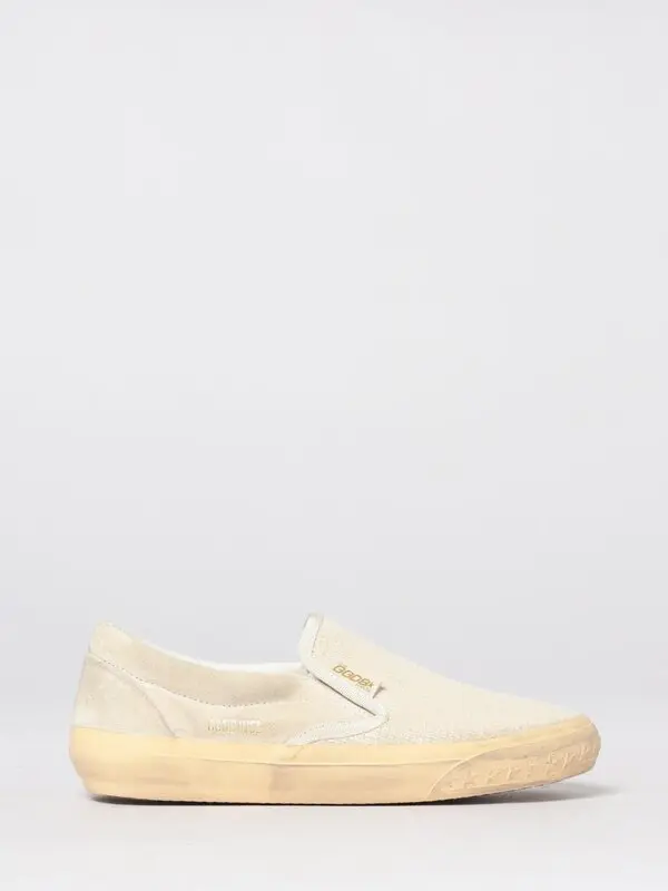 GOLDEN GOOSE Vce Penstar Suede And Canvas Slip-on Sneakers