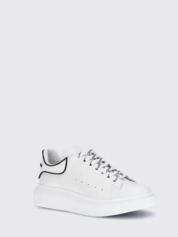 Alexander McQueen Oversize Calf Leather Sneakers With Rear Logo And Chunky Sole - White