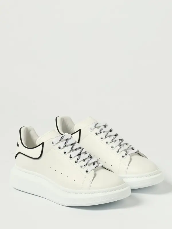 Alexander McQueen Oversize Calf Leather Sneakers With Rear Logo And Chunky Sole - White