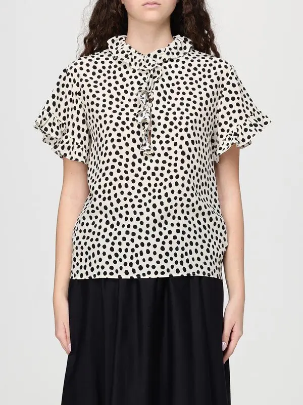 Chloé Polka Dot Silk Shirt With Ruffled Collar