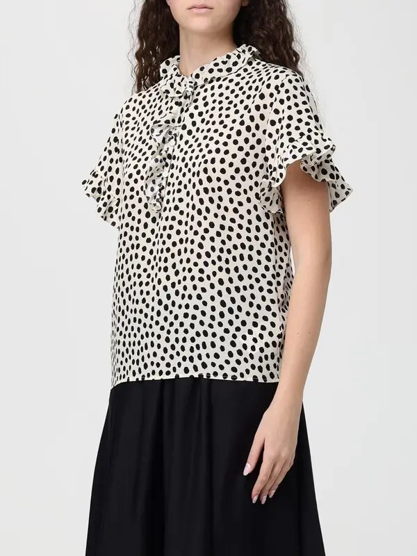 Chloé Polka Dot Silk Shirt With Ruffled Collar