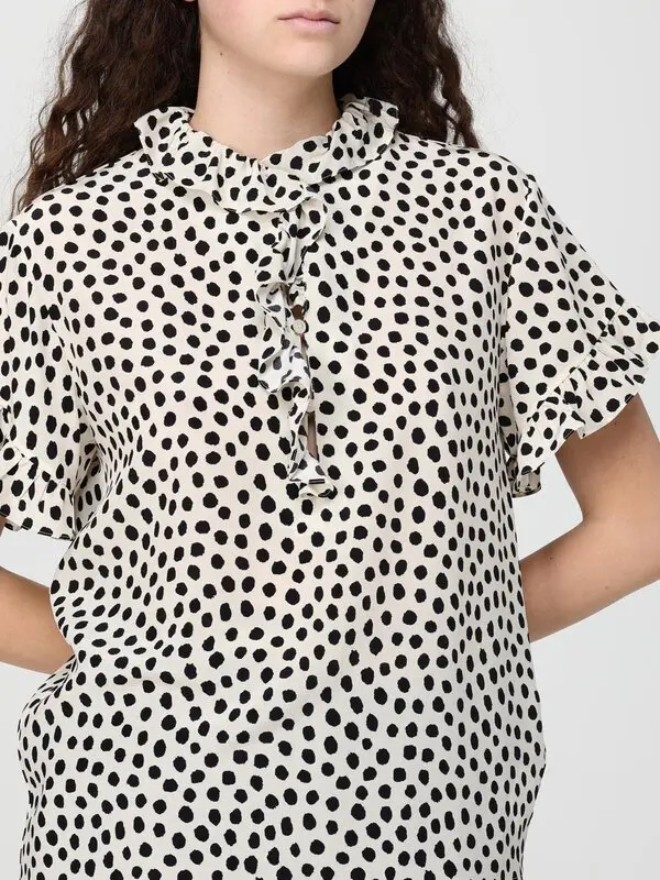 Chloé Polka Dot Silk Shirt With Ruffled Collar