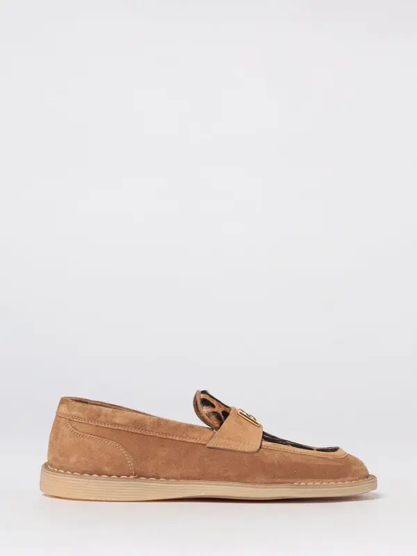 Dolce & Gabbana Suede Loafers With Leopard Print Detail