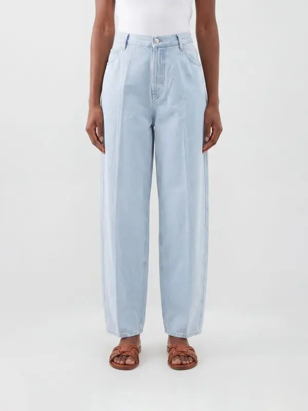 DONDUP Straight Leg Jeans - Gnawed Blue
