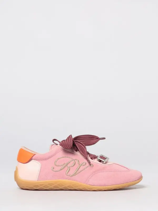 ROGER VIVIER Suede & Leather Low-top Sneakers - Pink