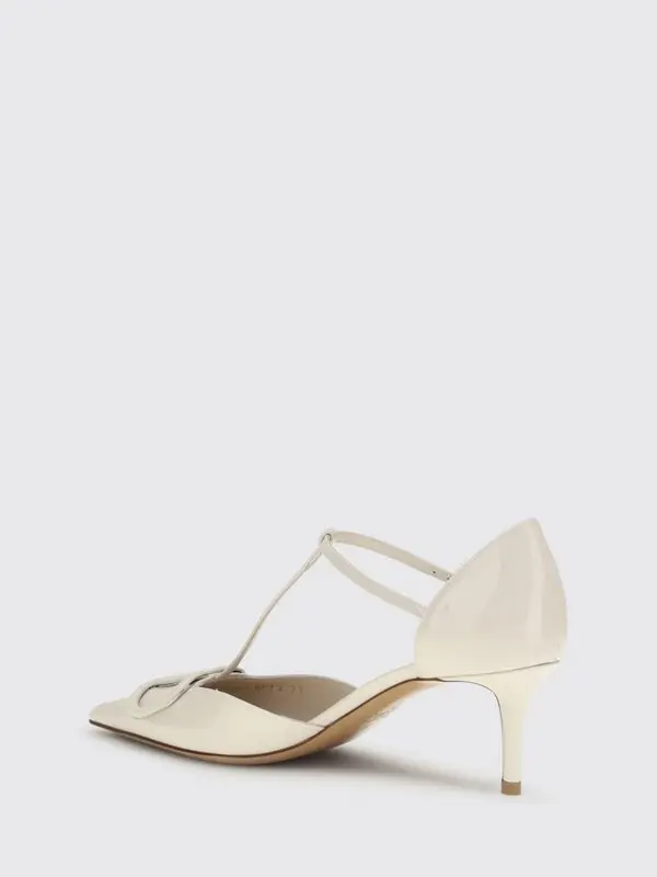 Valentino Garavani Patent Leather D'orsay Pumps With Vlogo Signature - Ivory