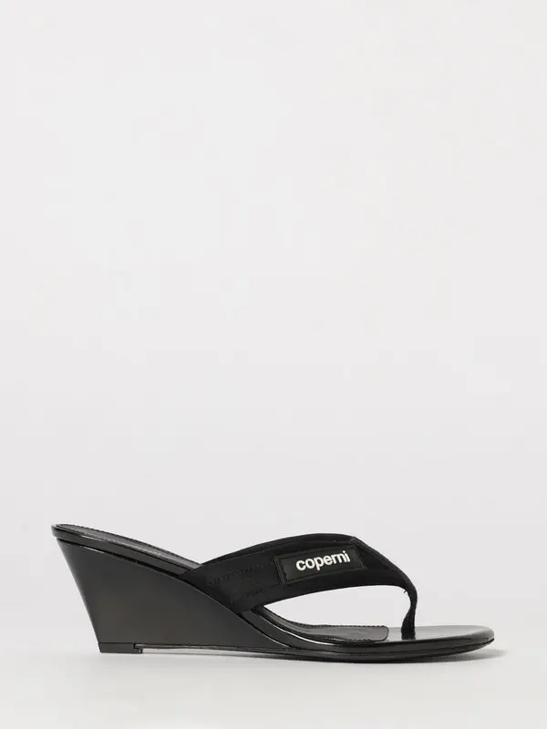 Coperni Neoprene Wedge Thong Sandals - Black