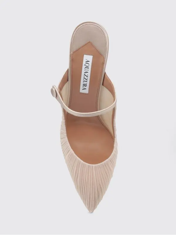 AQUAZZURA Voile Draped Satin And Tulle Mules