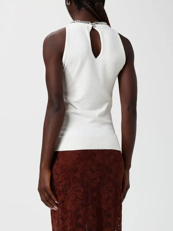 Rabanne Viscose Top With Jewel Embellishment