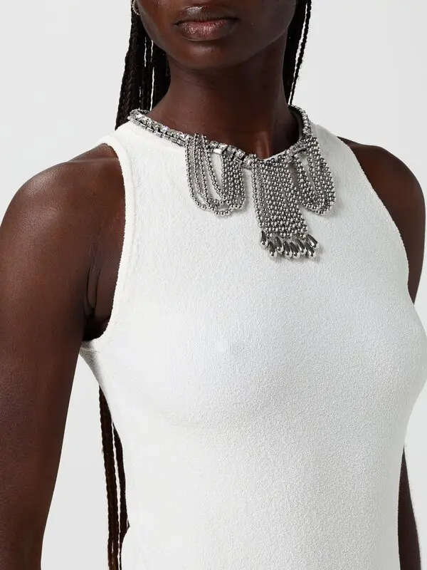 Rabanne Viscose Top With Jewel Embellishment