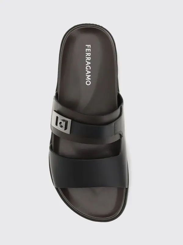 FERRAGAMO Hug Leather Slide Sandals