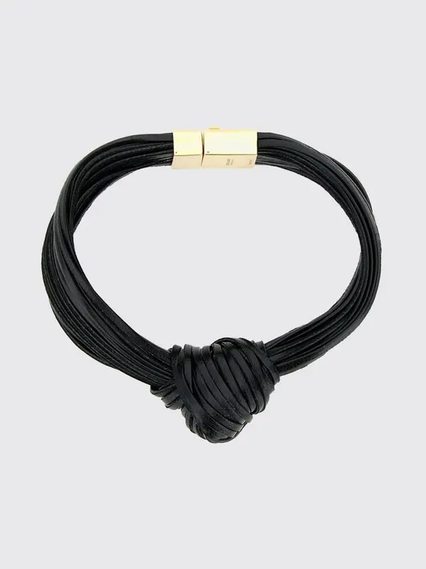 Bottega Veneta Knotted Leather Bracelet - Black