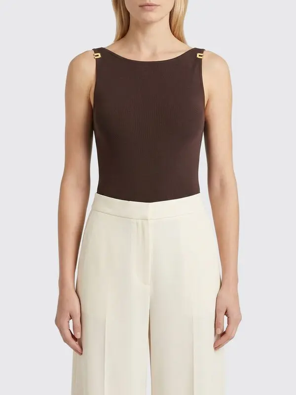 Elisabetta Franchi Sleeveless Top - Brown