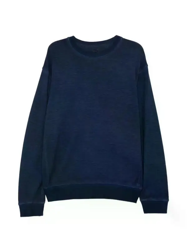 120% Lino Logo-embroidered Long-sleeve Sweatshirt