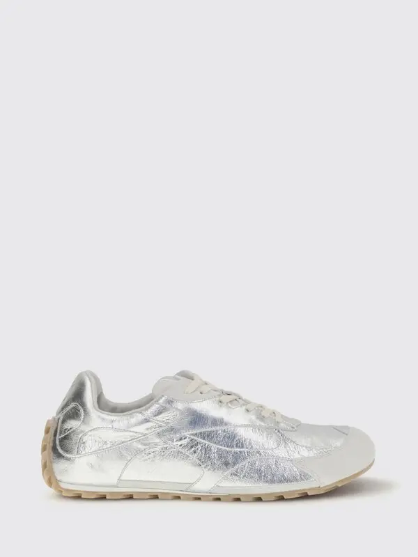 Bottega Veneta Lace Up Sneakers - Silver