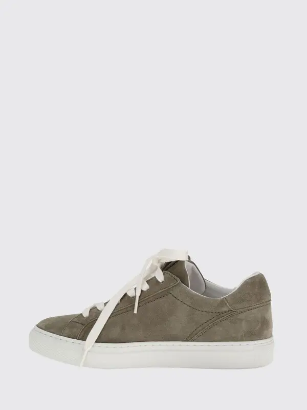Brunello Cucinelli Suede Sneakers With Monili Embellishment - Brown