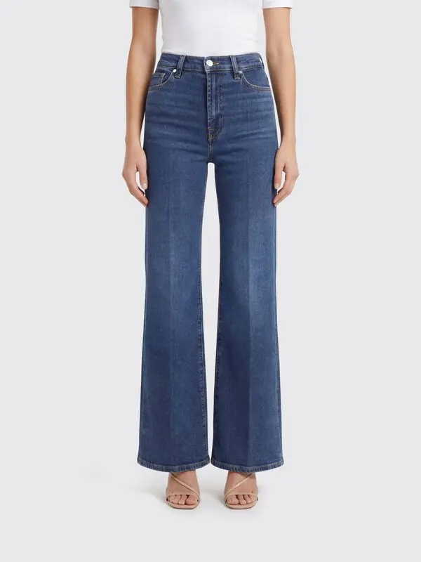 7 For All Mankind High Rise Wide Leg Jeans - Blue