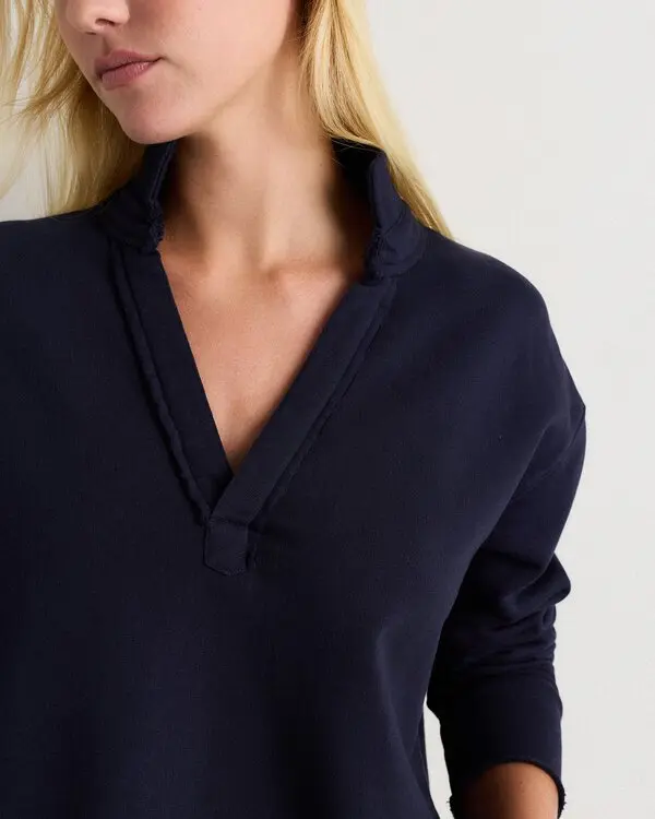 Quince Organic French Terry Henley - Deep Navy