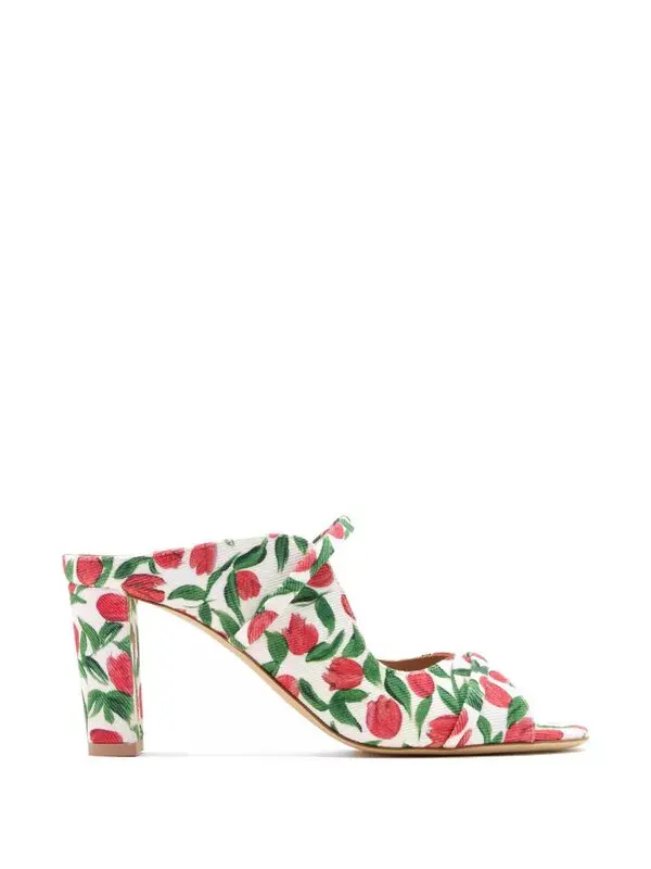 MALONE SOULIERS Norah Floral-print Sandals - White